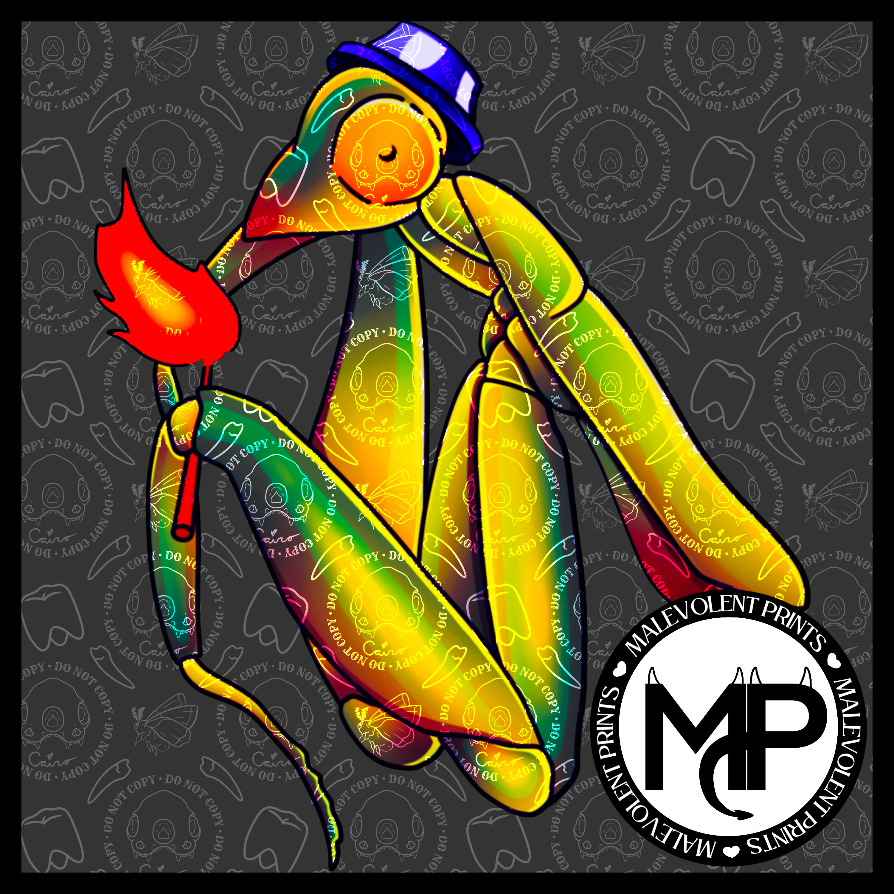 Admit One // Fire Breathing Mantis (Uncommon PNG) – Malevolent Prints